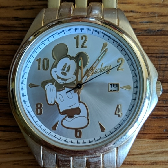 Disney | Accessories | Mickey Mouse Gold Mens Watch | Poshmark